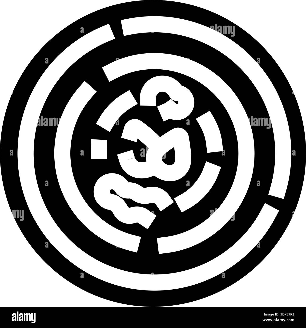 Simple circular maze isolated Stock Vector Images - Alamy