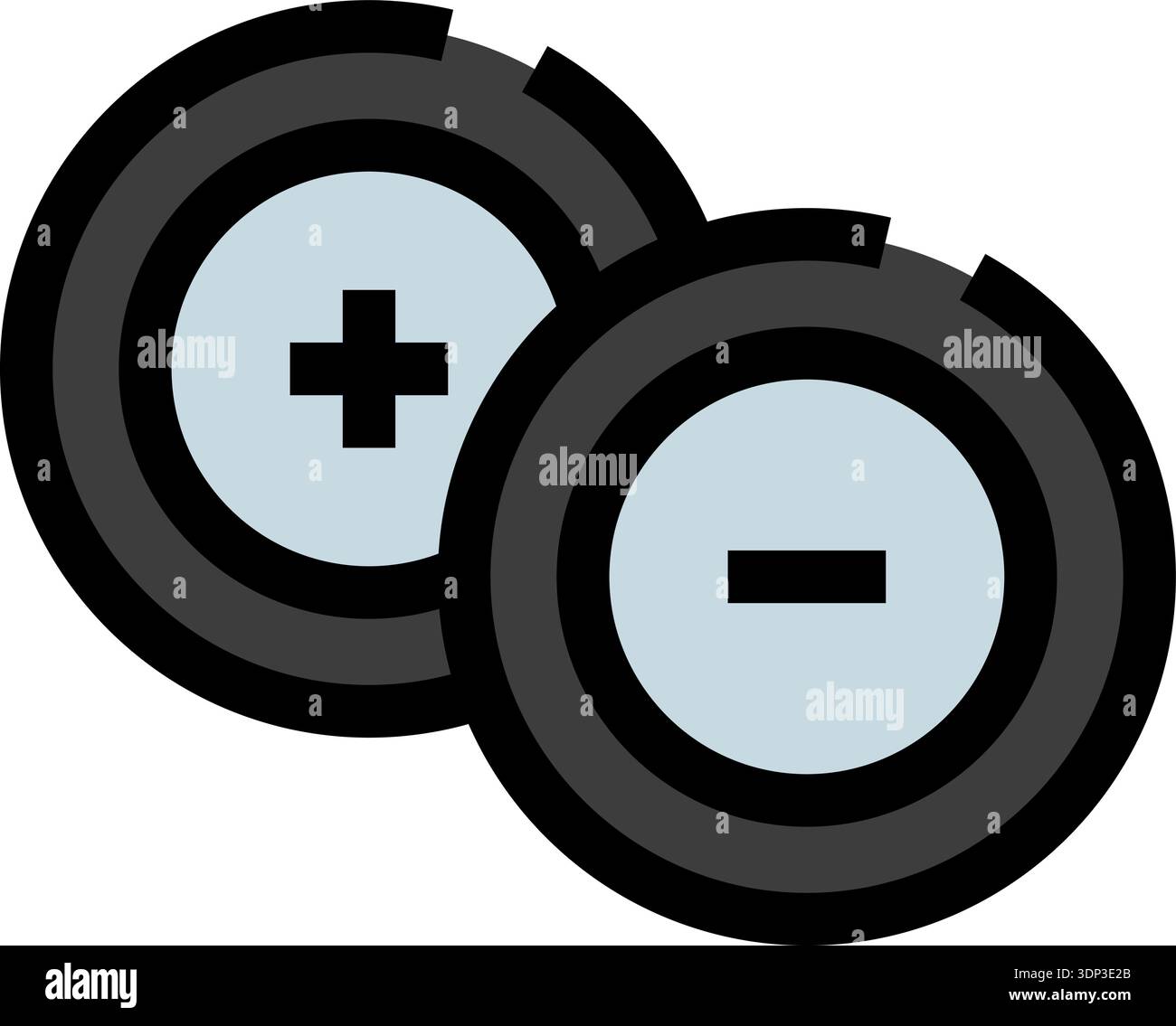 Battery cells showing positive and negative charge Stock Vector Image ...