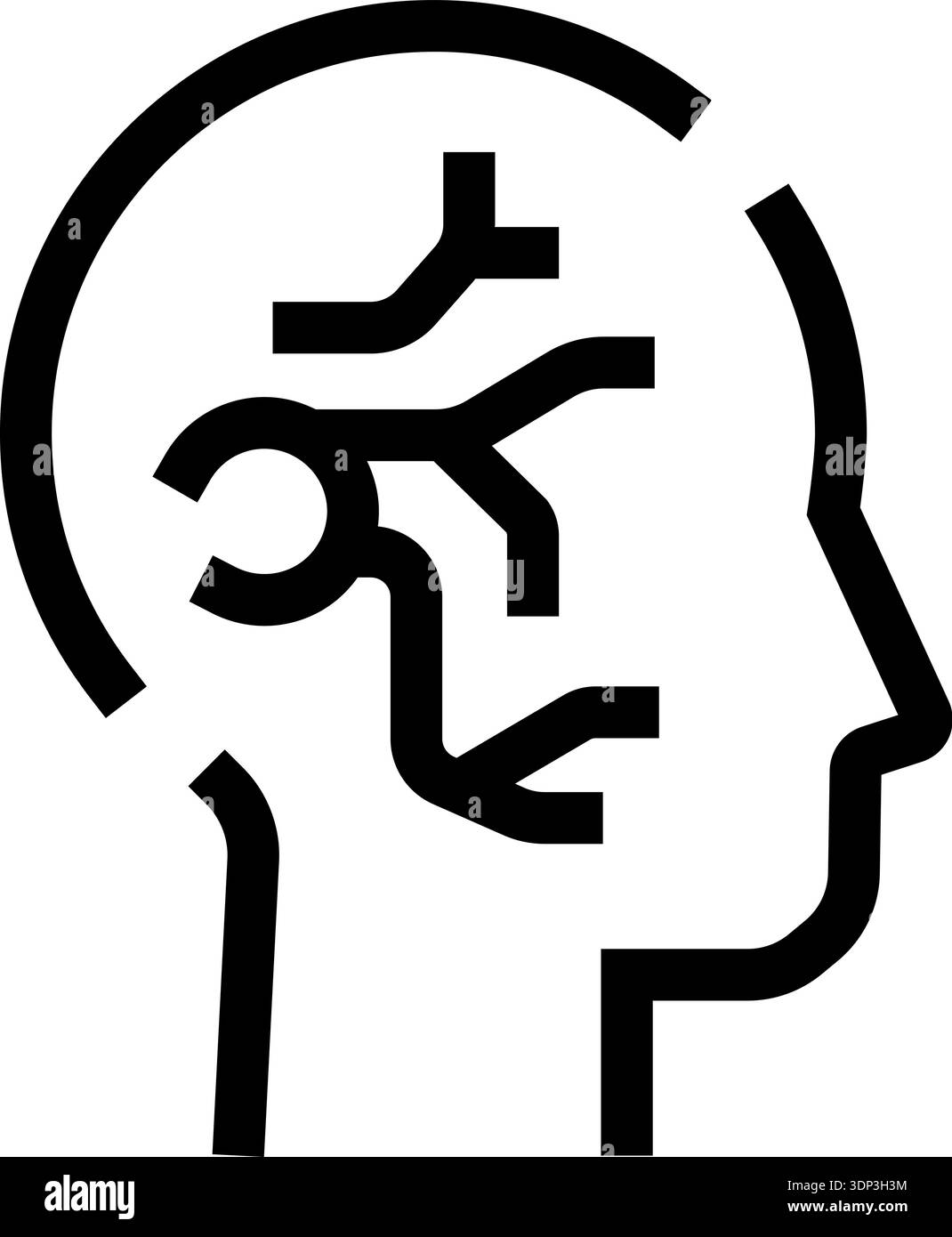 Human head contour with brain circuit inside Stock Vector Image & Art ...