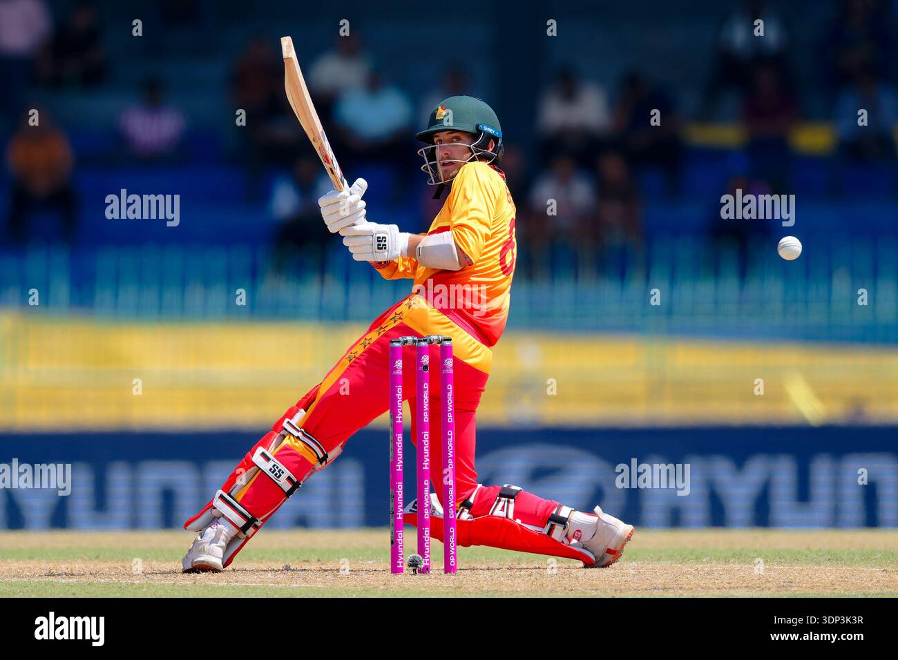 Colombo, Sri Lanka. 13th February 2026. Brian Bennett of Zimbabwe bats ...