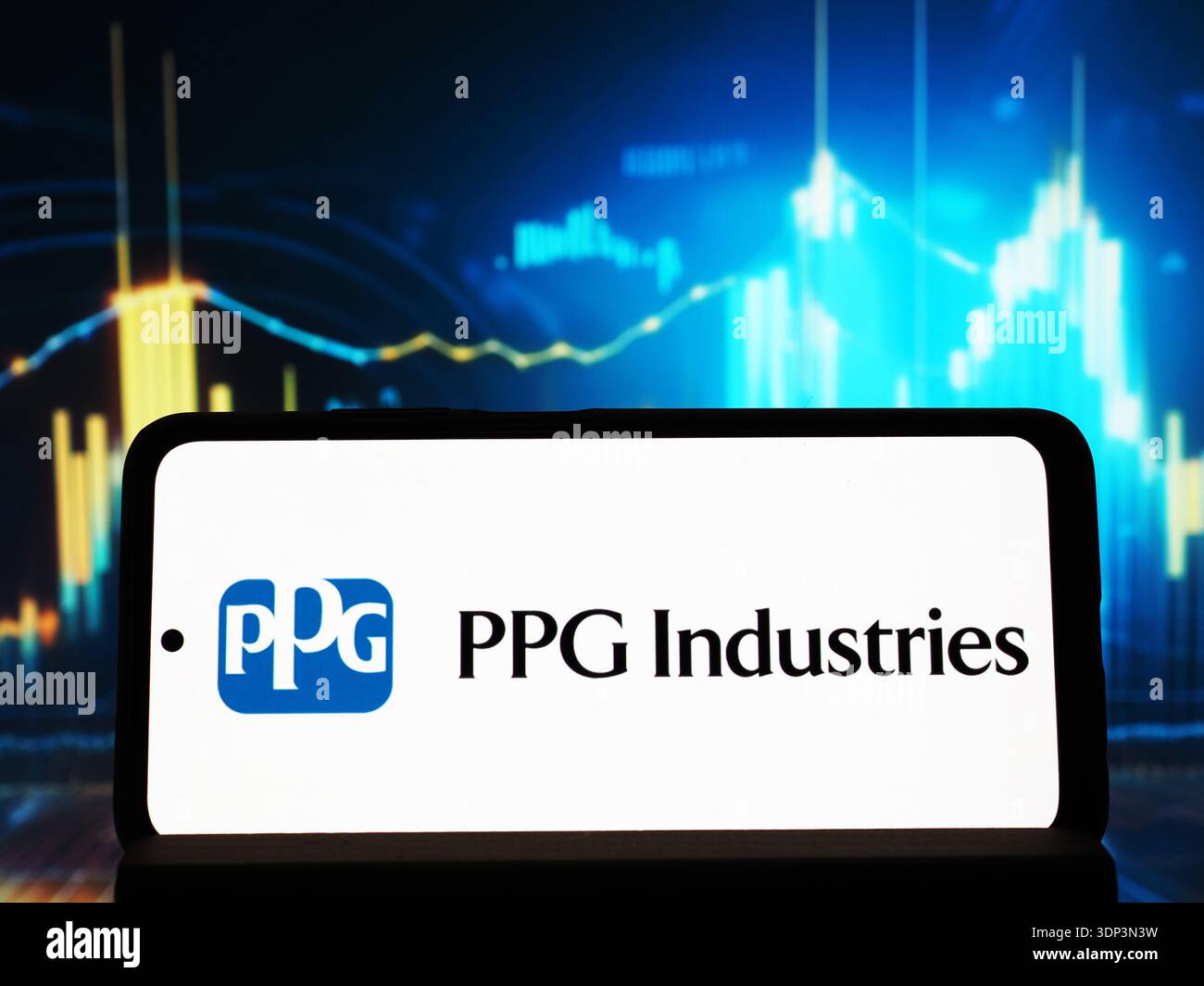In this photo illustration, the PPG Industries, Inc. logo seen ...