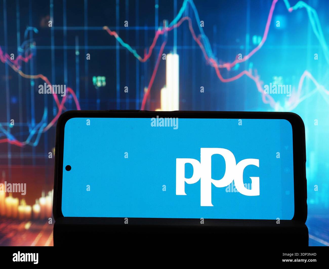 In this photo illustration, the PPG Industries, Inc. logo seen ...