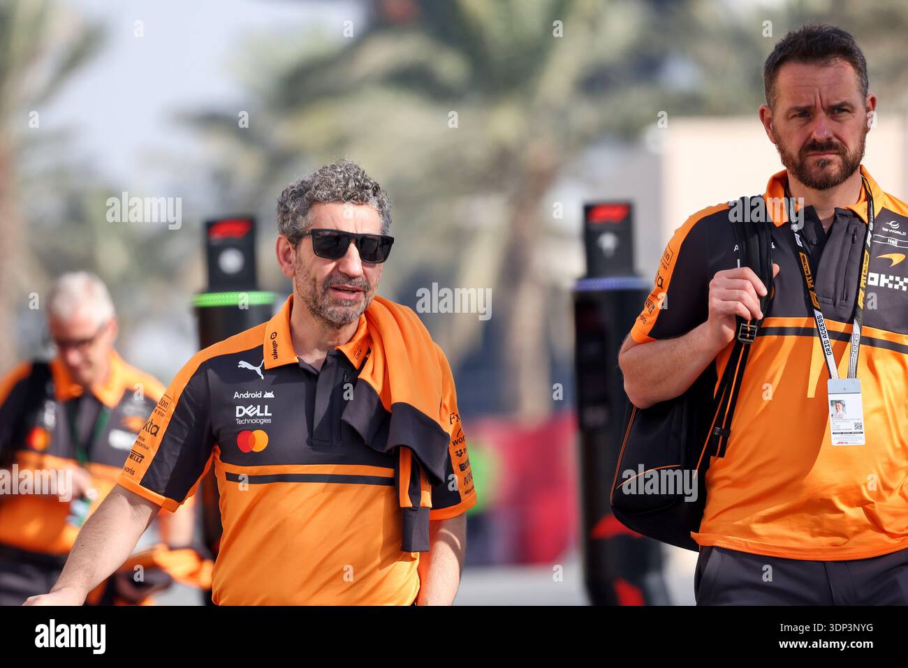 (L to R): Andrea Stella (ITA) McLaren F1 Team Team Principal with Neil ...
