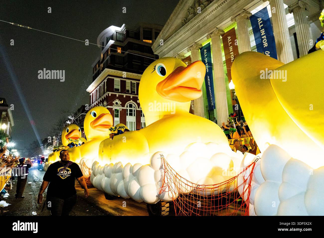 Attendees participate in the annual Krewe of Muses parade during the ...