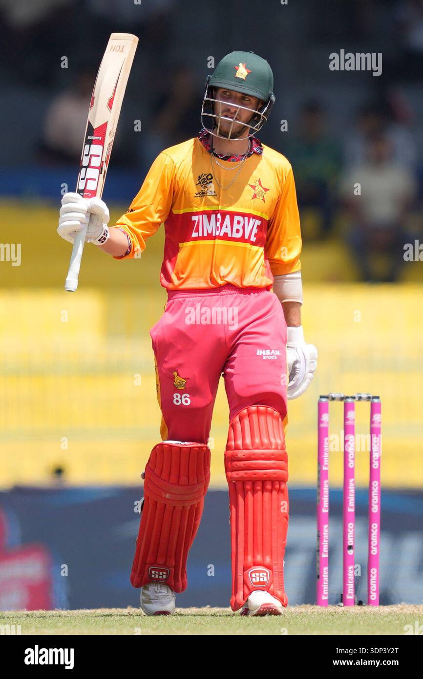 Zimbabwe's Brian Bennett celebrates his fifty runs during the T20 World ...