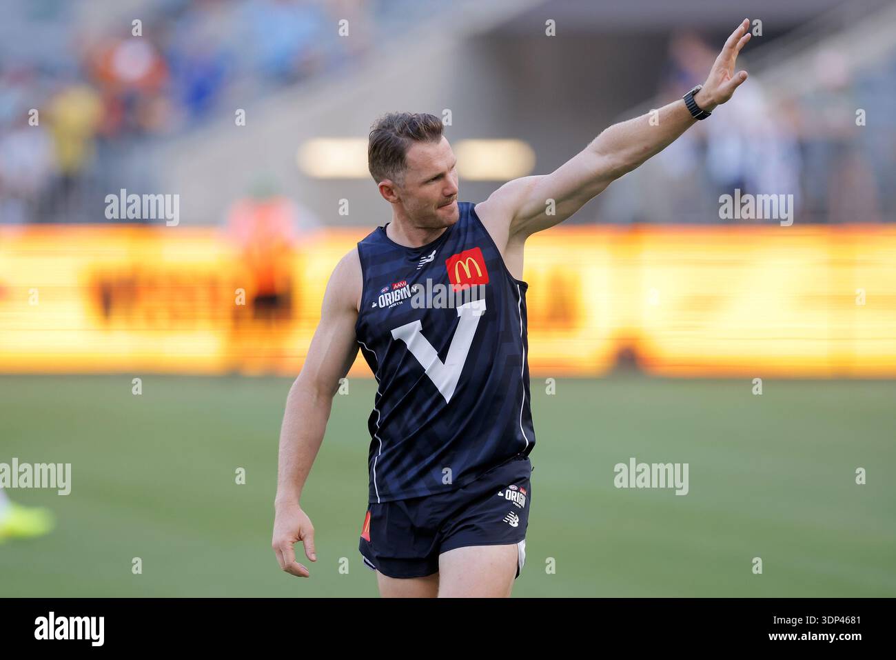 Patrick Dangerfield of Victoria is seen during the Captains Run ...