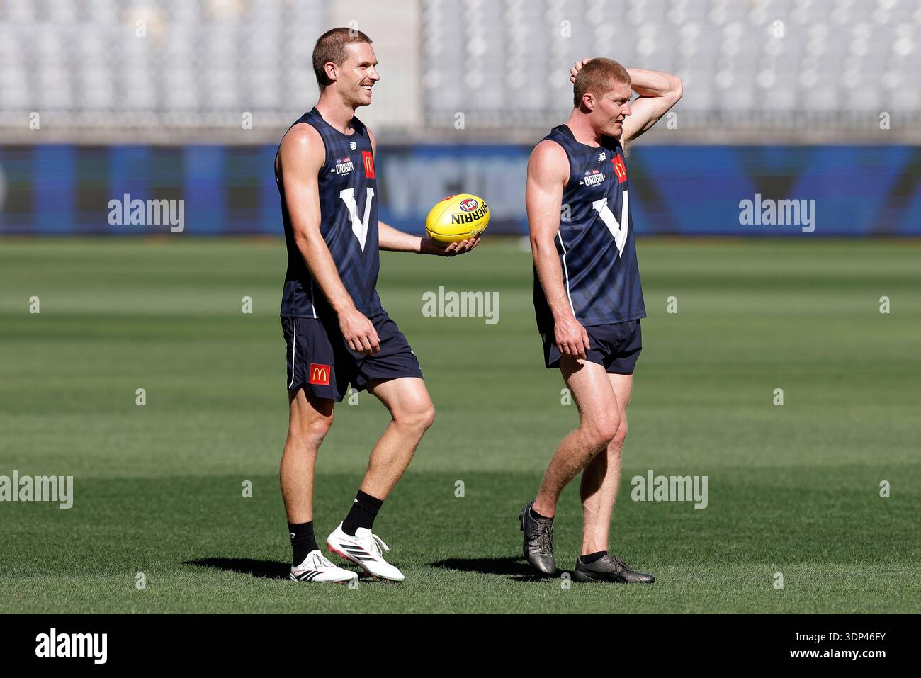 Noah Anderson and Matthew Rowell of Victoriais seen during the Captains ...