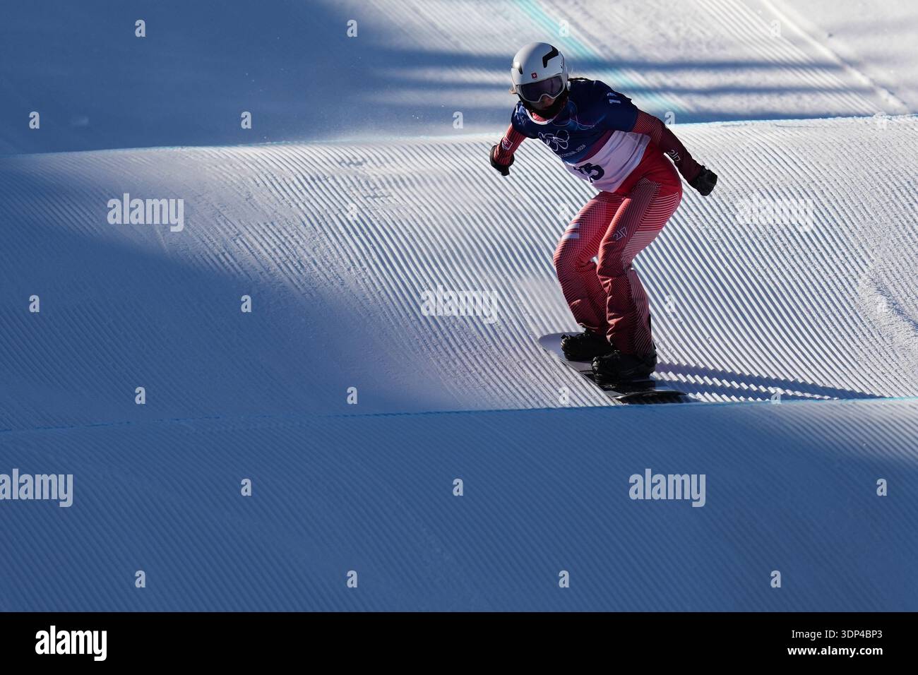 Switzerland's Aline Albrecht competes during the women's snowboard ...