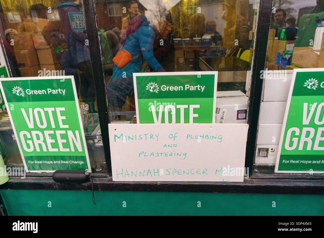 Manchester, UK, 13th Feb 2026: opening day of the Green Party’s Gorton ...