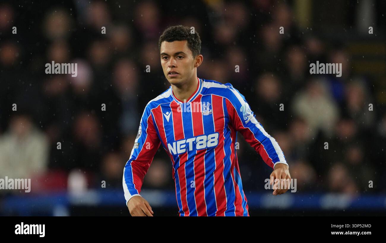 Crystal Palace's Brennan Johnson runs into position during the English ...