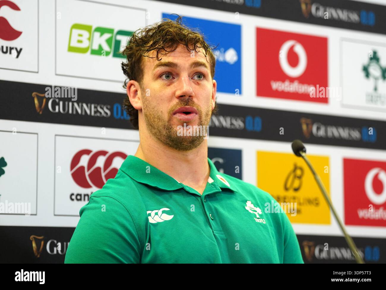 Ireland's Caelan Doris during a press conference at Aviva Stadium ...