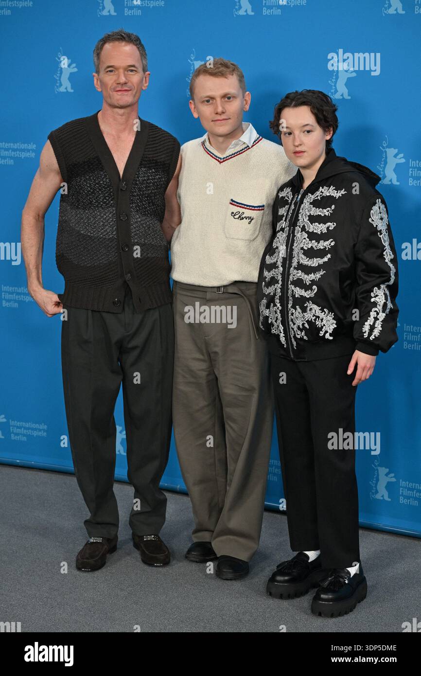 Neil Patrick Harris, George Jaques, Bella Ramsey attending a photocall ...