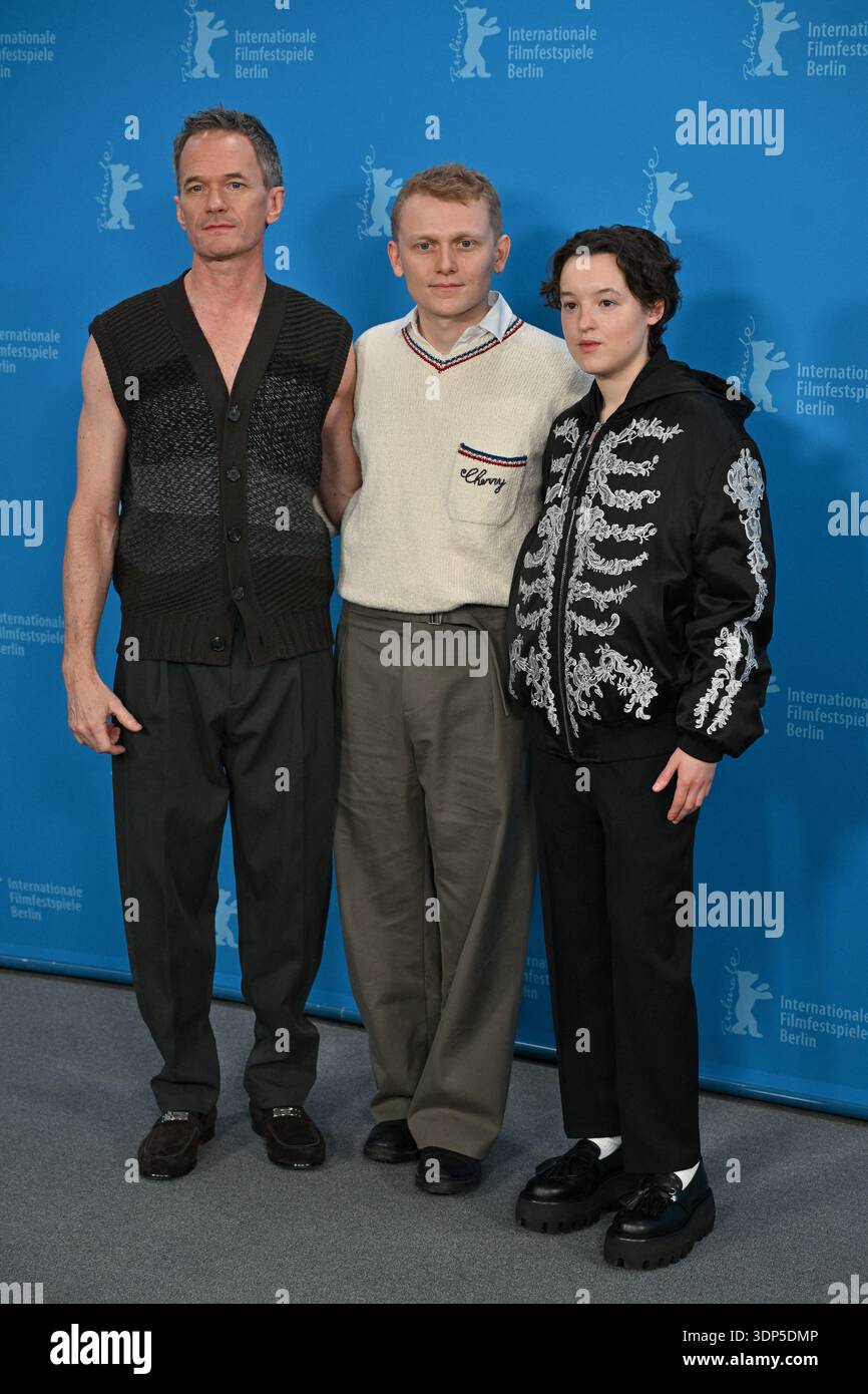Neil Patrick Harris, George Jaques, Bella Ramsey attending a photocall ...