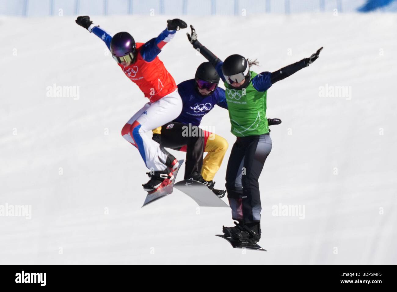 France's Lea Casta (2), Germany's Jana Fischer (10) and Austria's Pia ...
