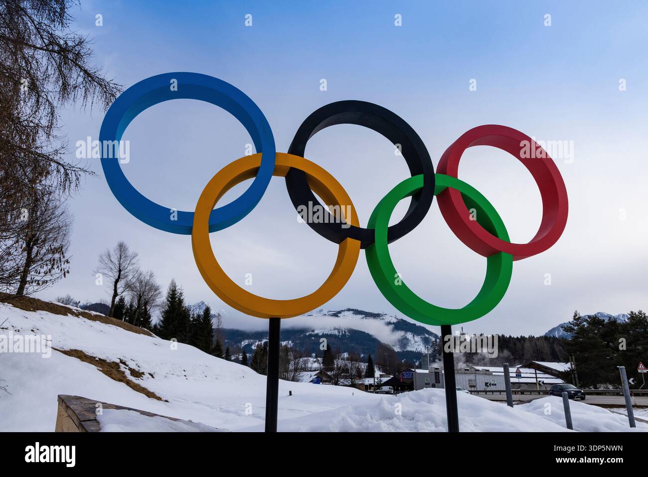 Predazzo, Italy - 08 February 2026: Olympic Rings at the 2026 Winter ...