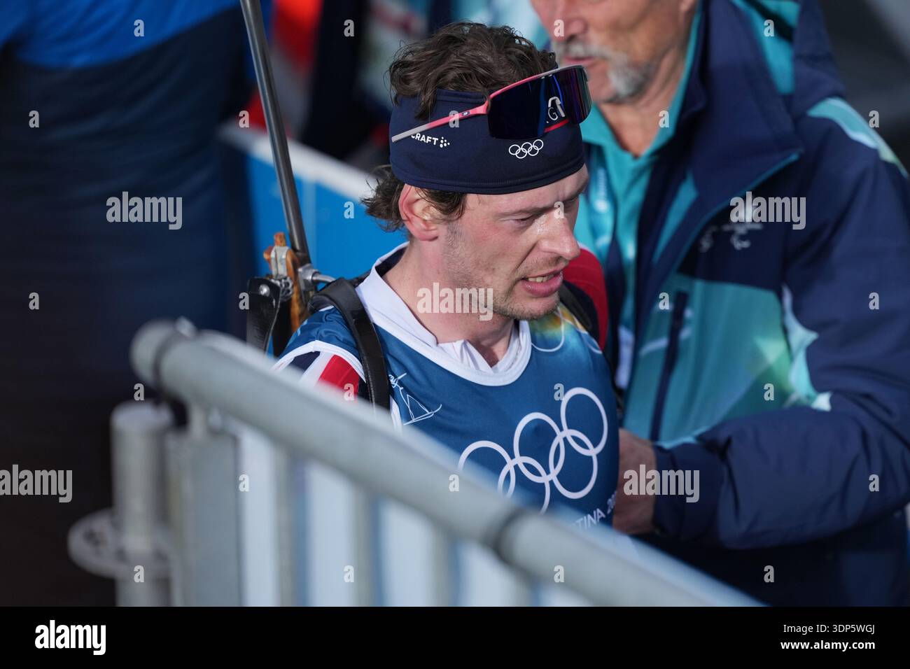 Sturla Holm Laegreid, of Norway, walks after the men's 10-kilometer ...