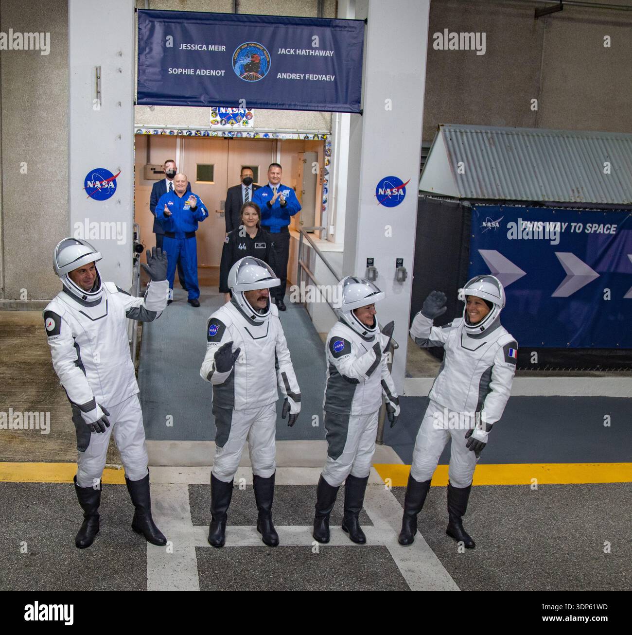 Photos of the NASA SpaceX Crew 12 Walkout Neil Armstrong O&C Building ...
