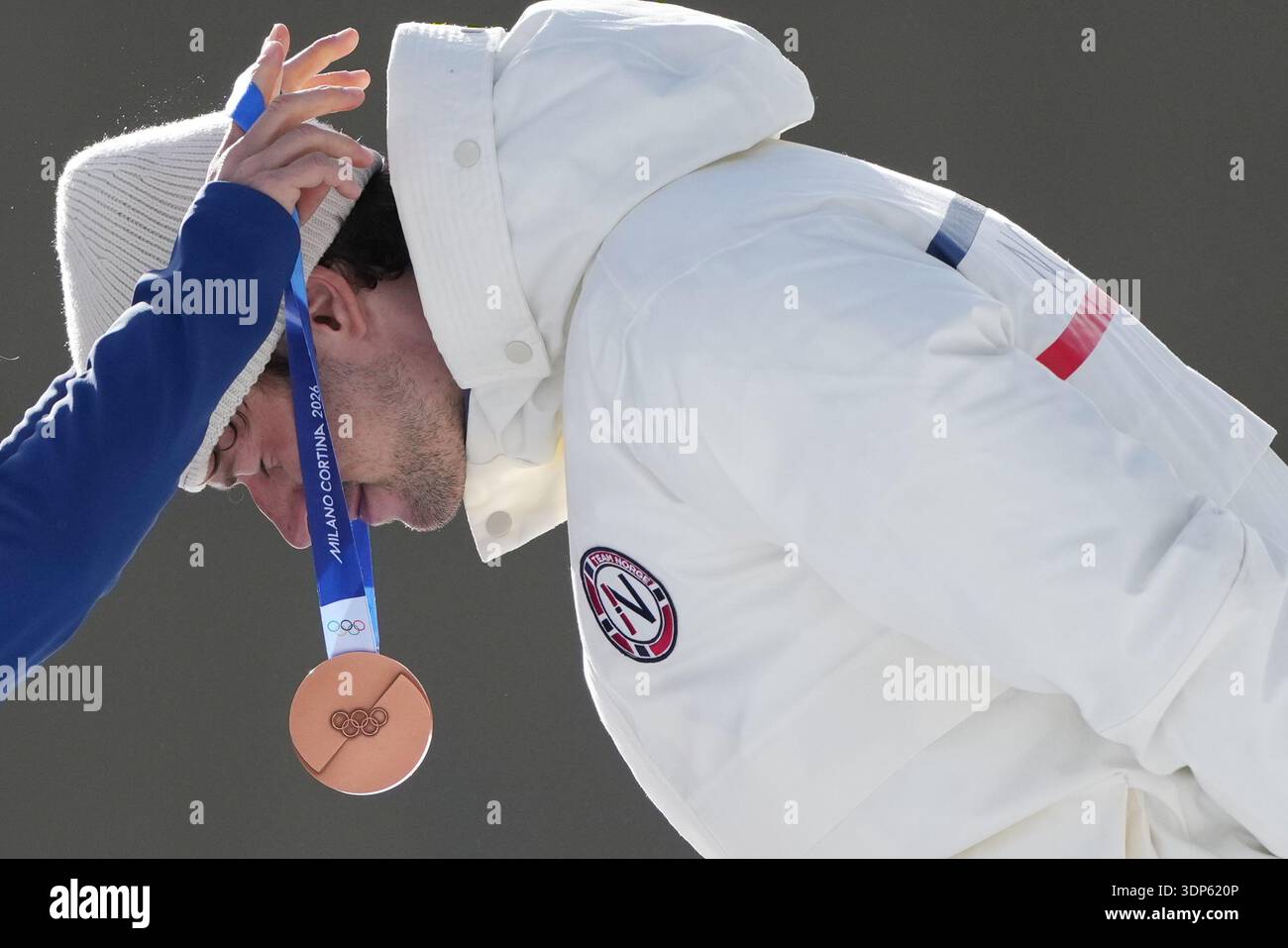 Sturla Holm Laegreid, of Norway, gets the bronze medal for the men's 10 ...
