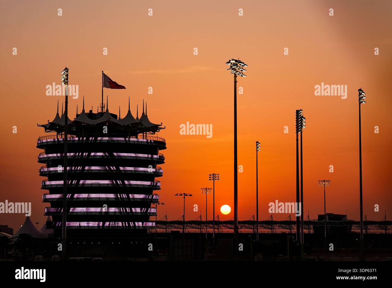 A view of the sunset during day three of Formula One Aramco Pre-Season ...