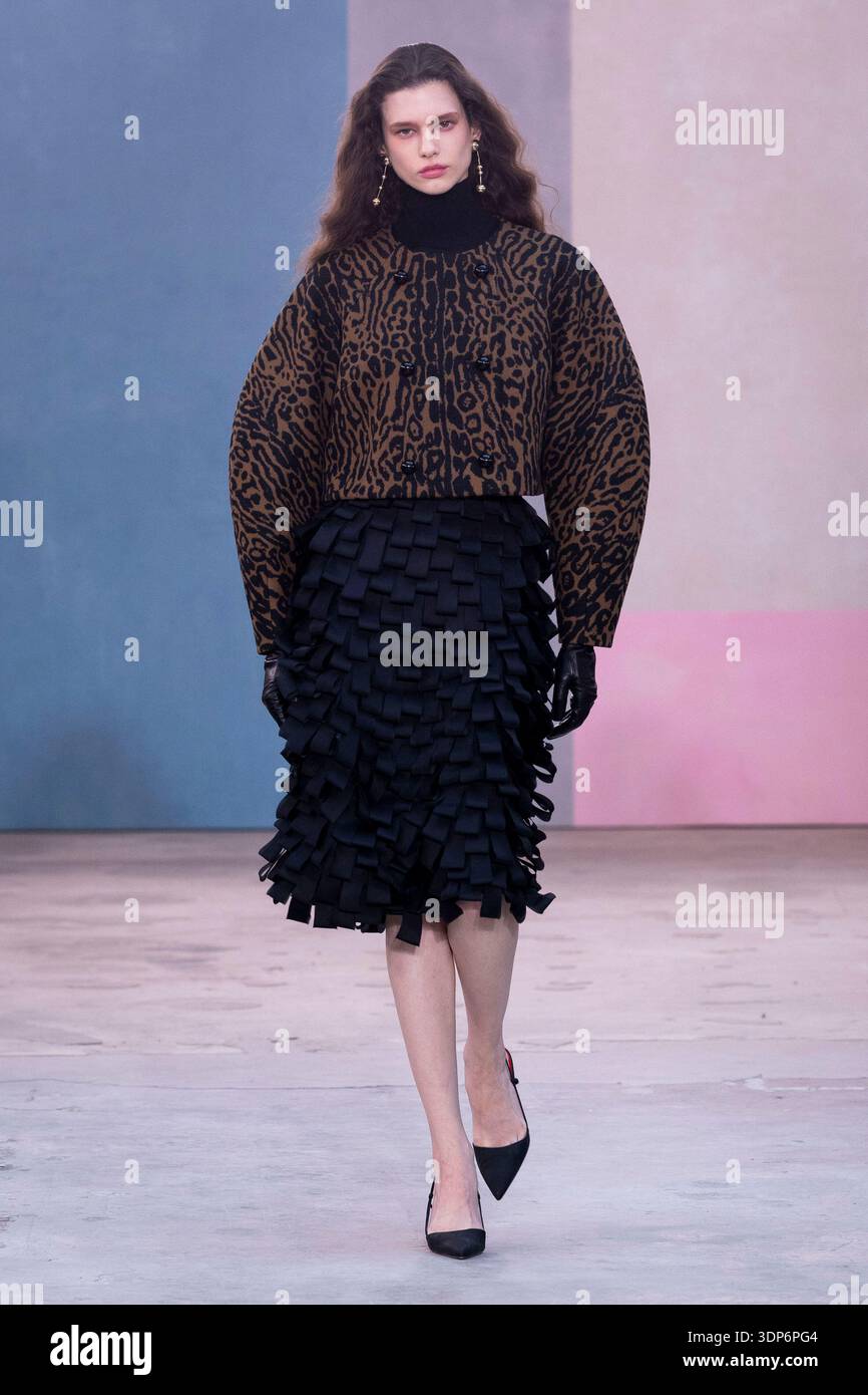 Model Sandra Murray is seen on the catwalk at the Carolina Herrera ...