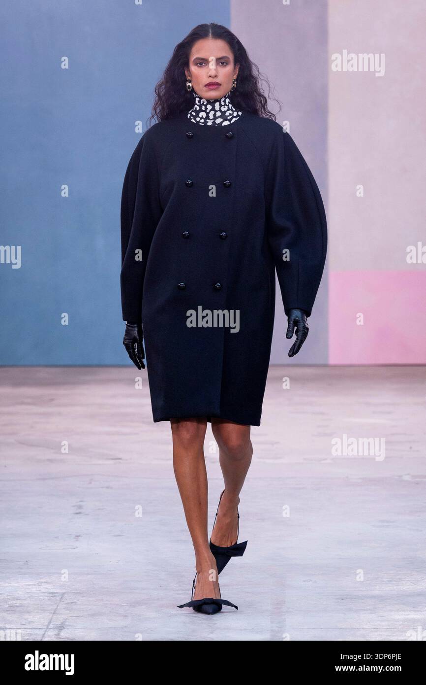 Model Lakshmi Menon is seen on the catwalk at the Carolina Herrera ...