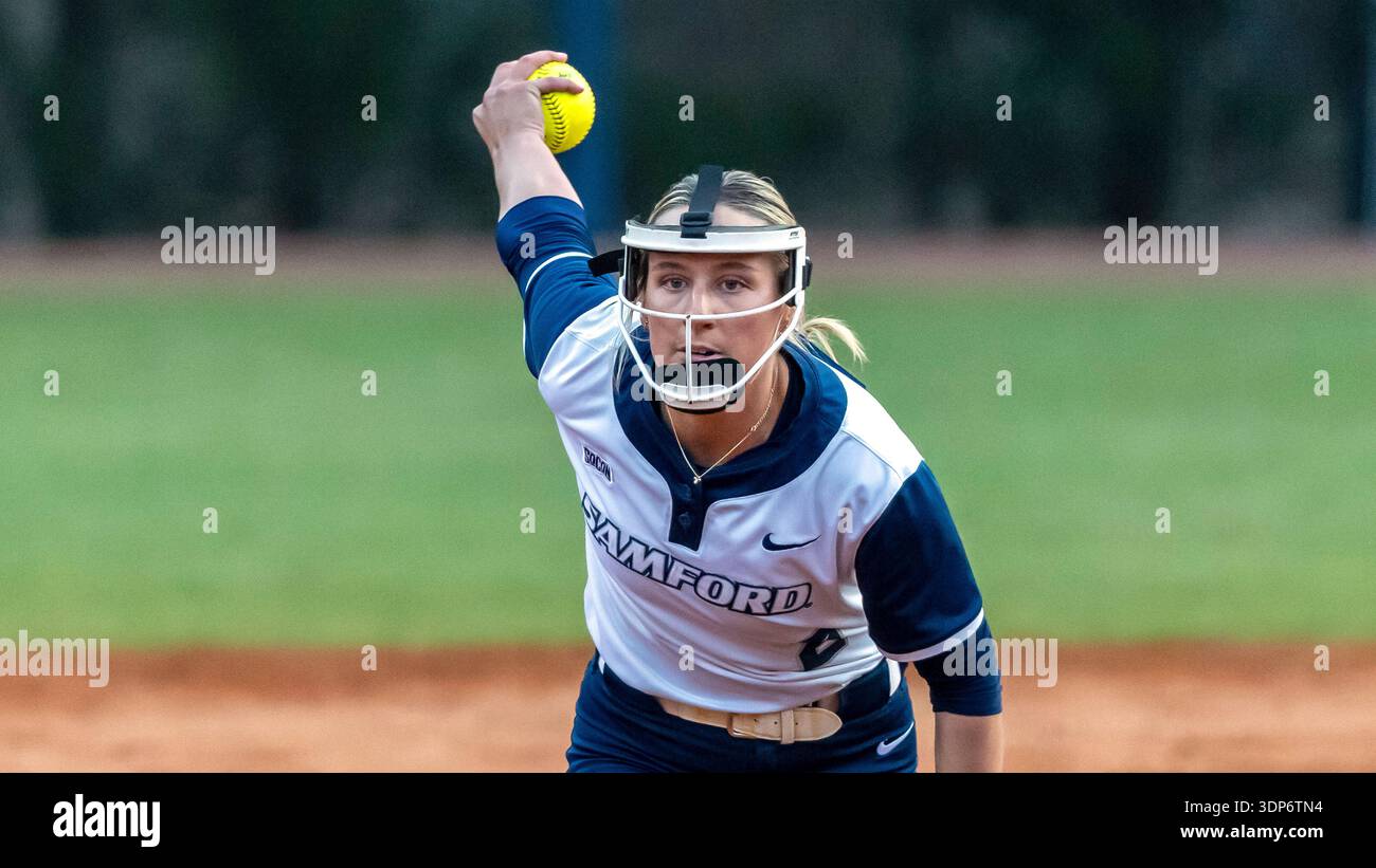 Samford pitcher/infielder Brandy Phillips (2) during an NCAA softball ...