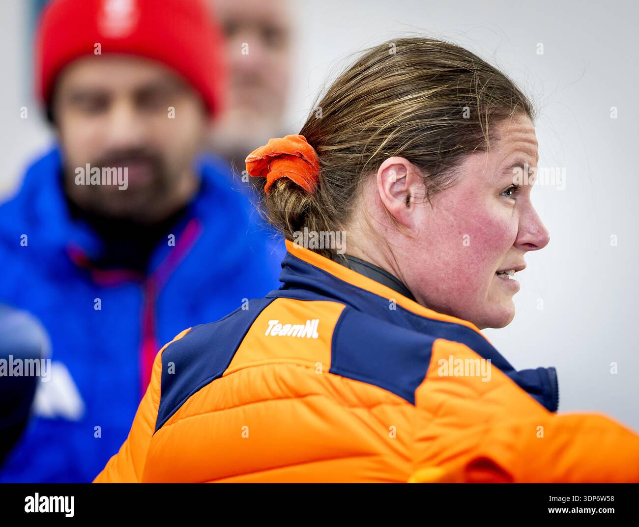 CORTINA D'AMPEZZO - Skeleton star Kimberley Bos during the first heat ...