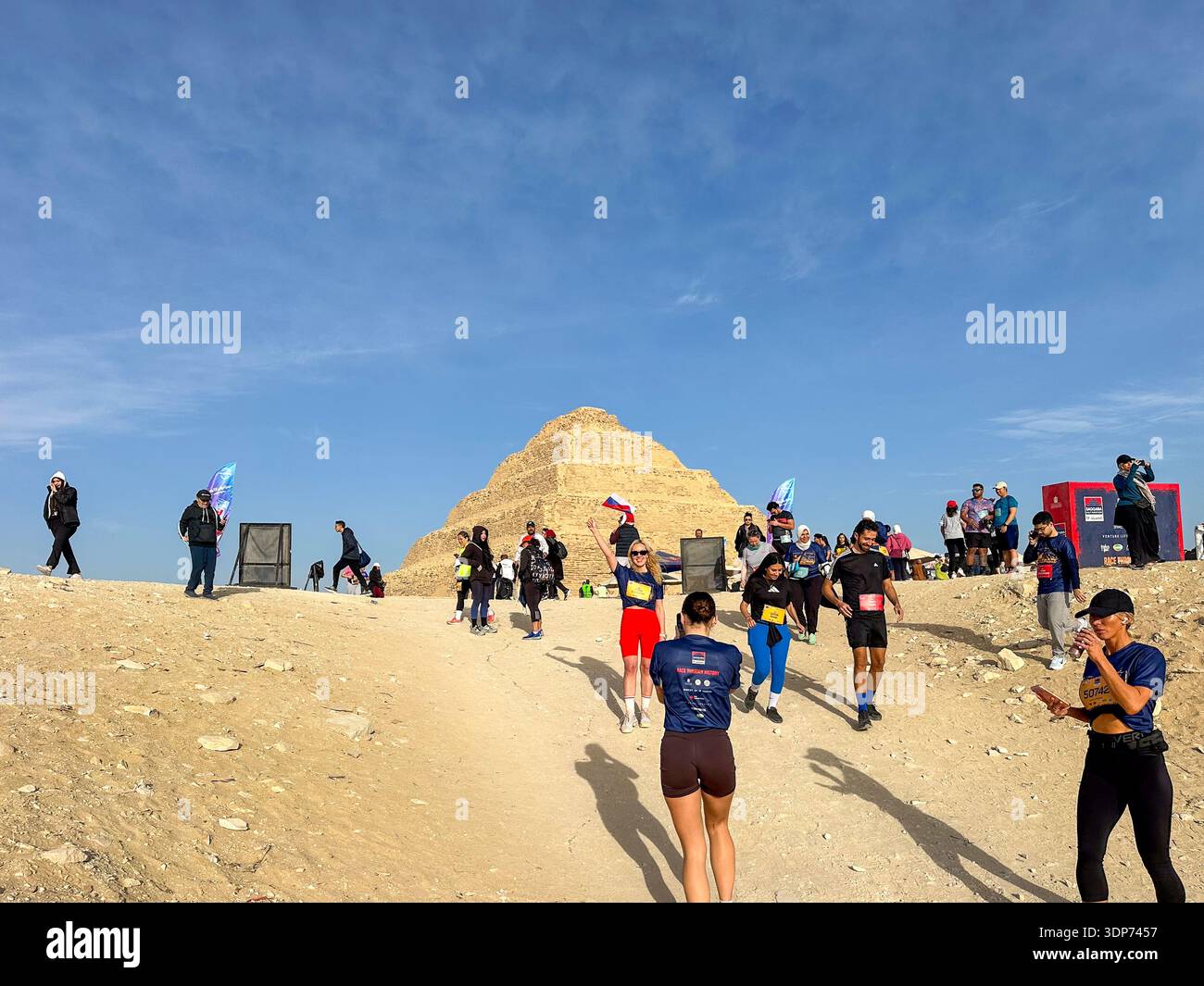 13 February 2026: Runners compete beneath Step Pyramid of Djoser during ...