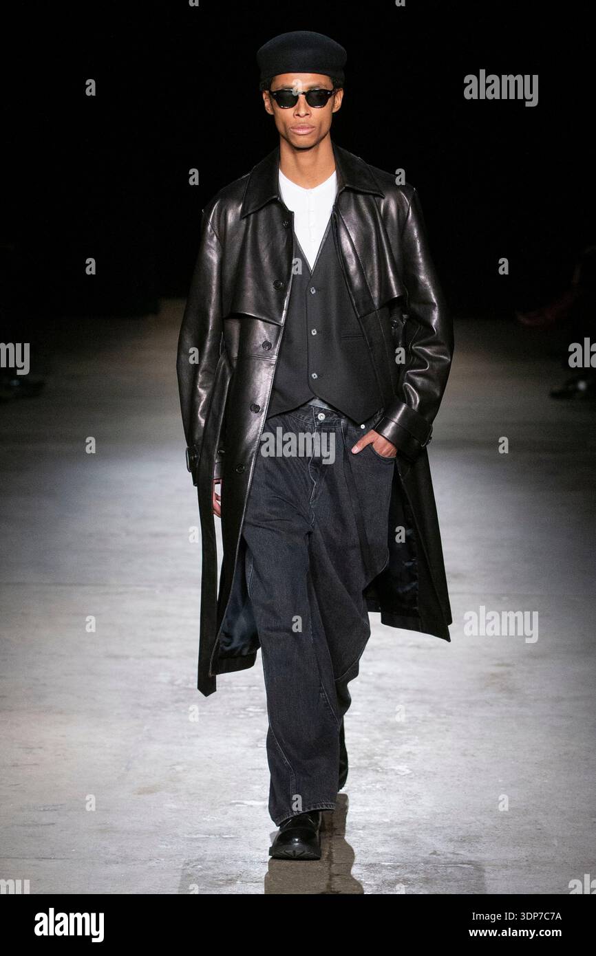 Model Jecardi Sykes is seen on the catwalk at the Public School fashion ...
