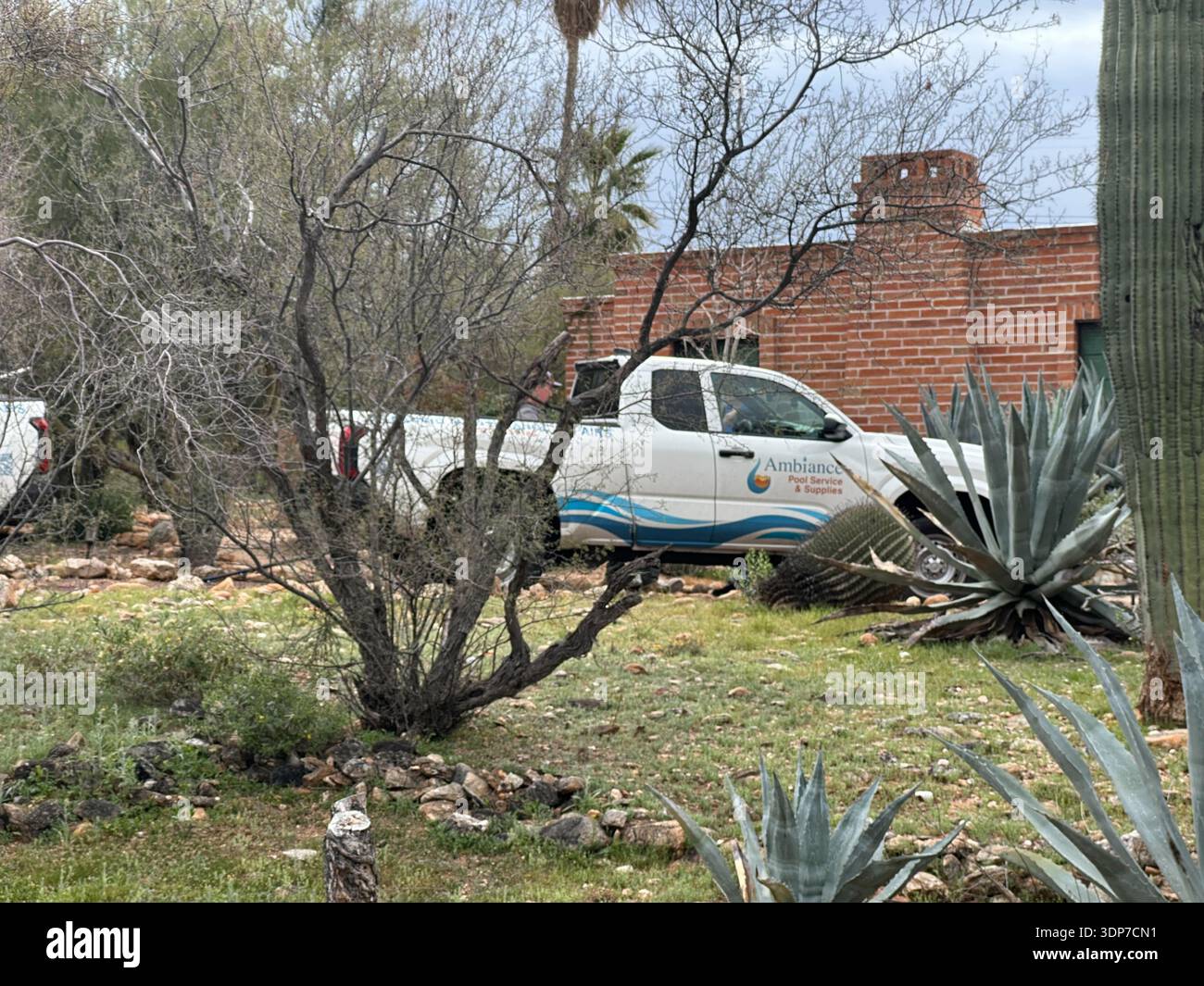 A pool cleaning vehicle is parked outside of Nancy Guthrie's home ...
