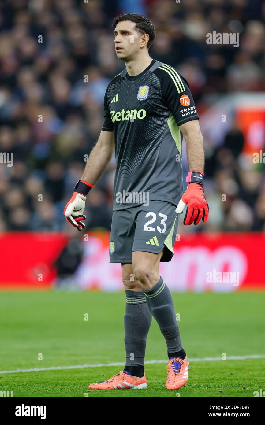 Aston Villa goalkeeper Emiliano Martinez during the Premier League ...