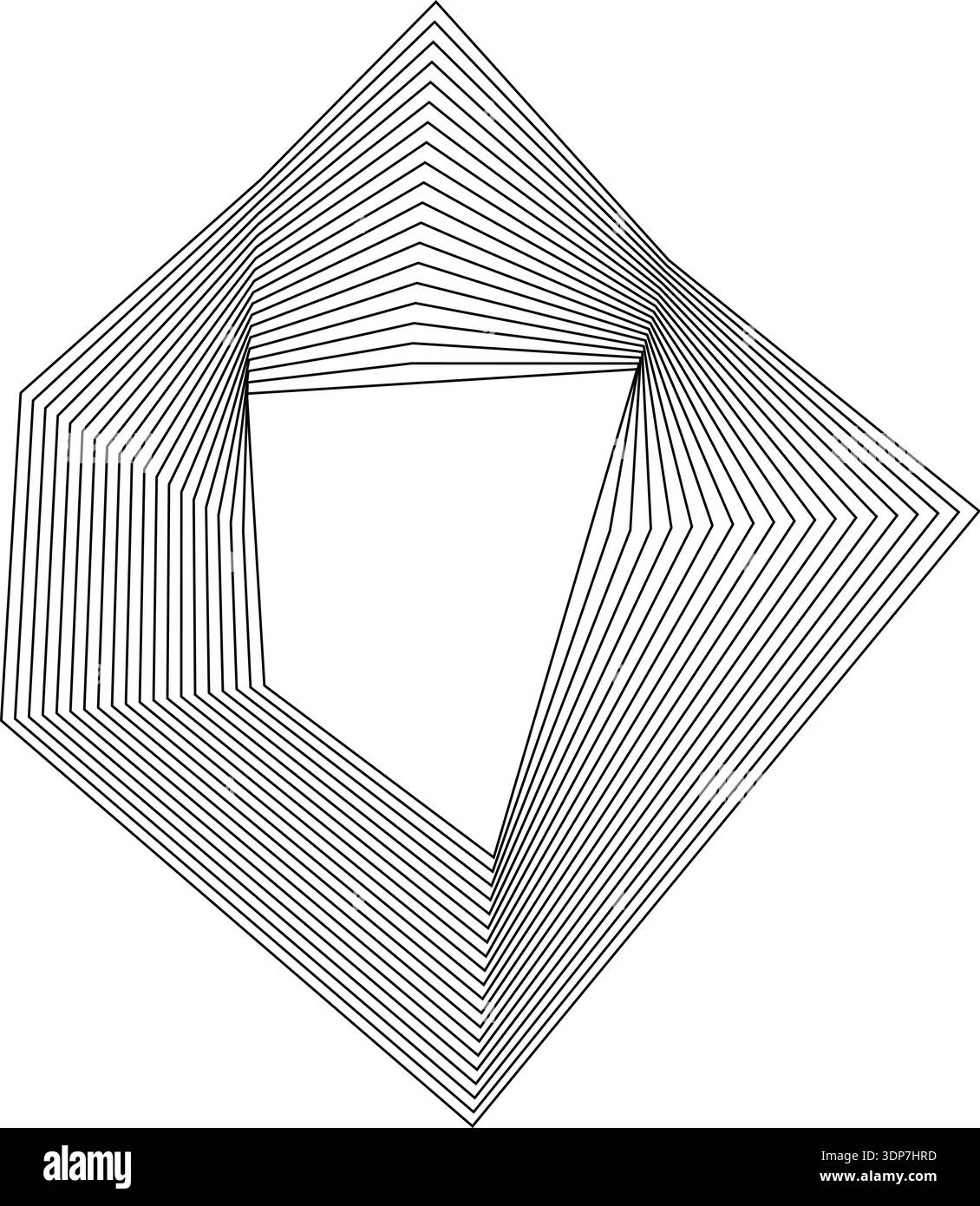 Square concentric lines combined with straight linear elements create ...