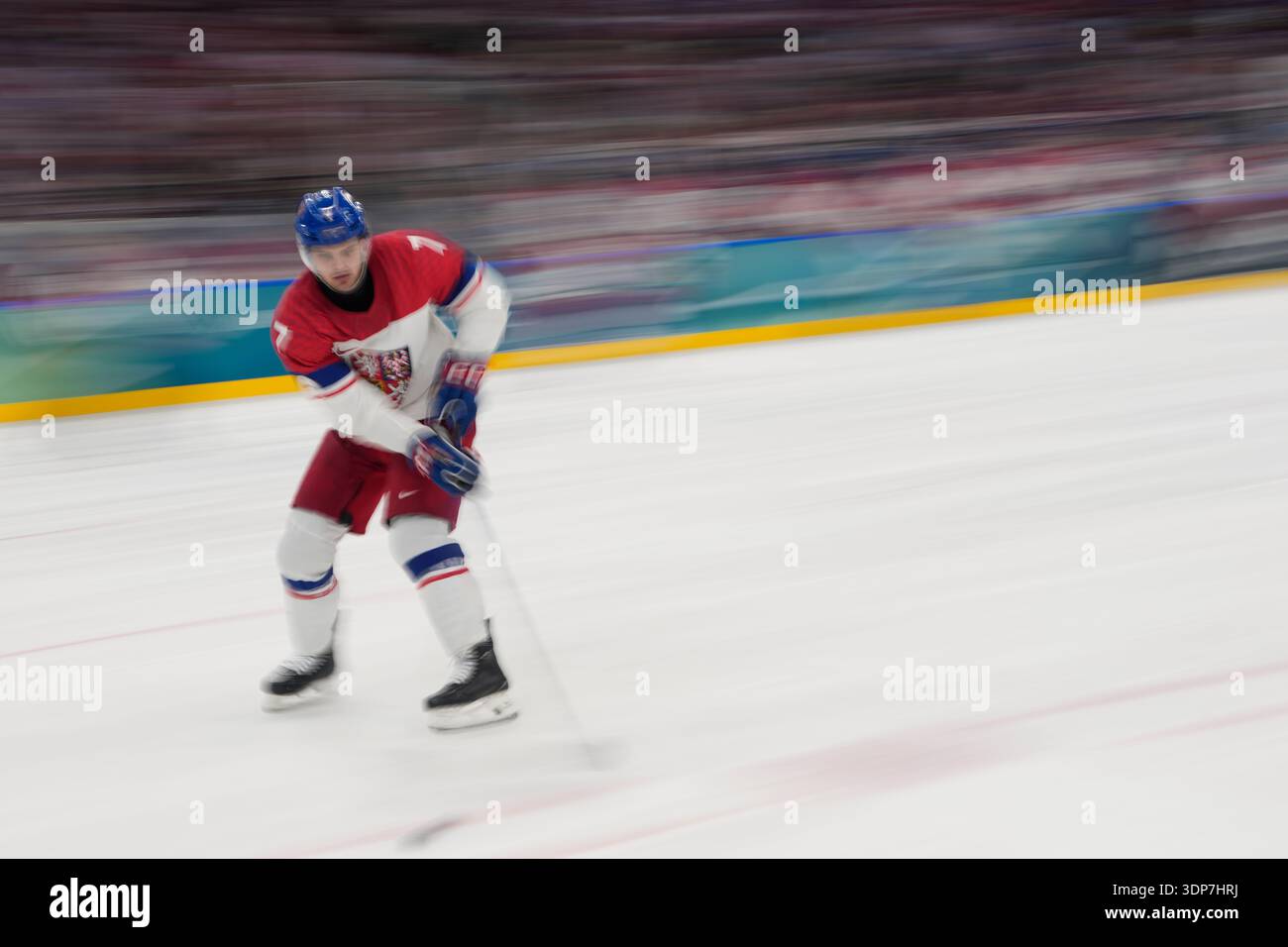 Czechia's David Spacek skates on ice during a preliminary round match ...