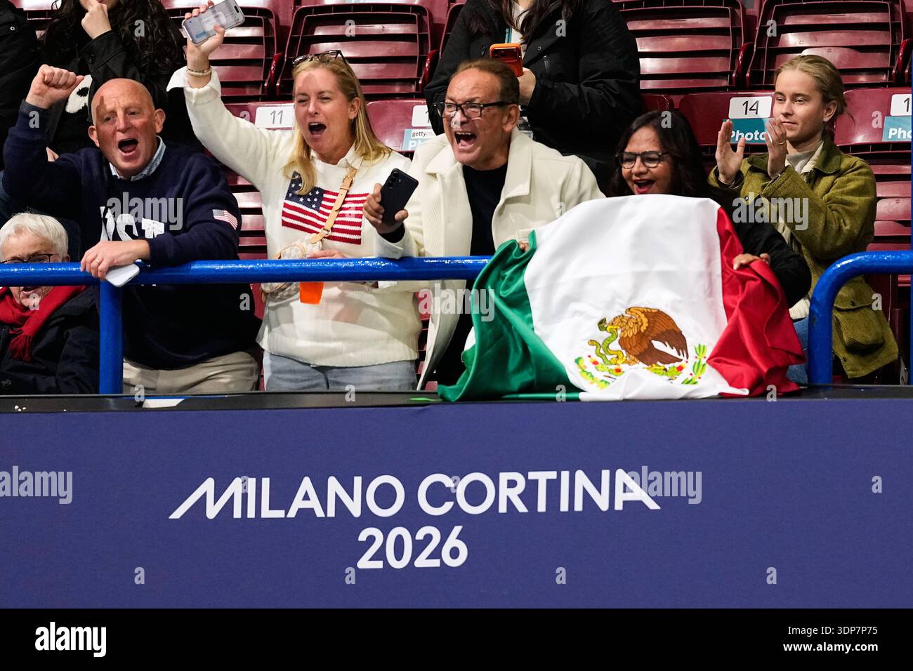 Fans cheer during the men's free skate program in figure skating at the ...