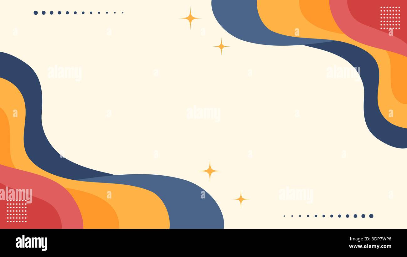 Abstract Modern Background with Flat Pastel Wavy Shapes. Vector ...
