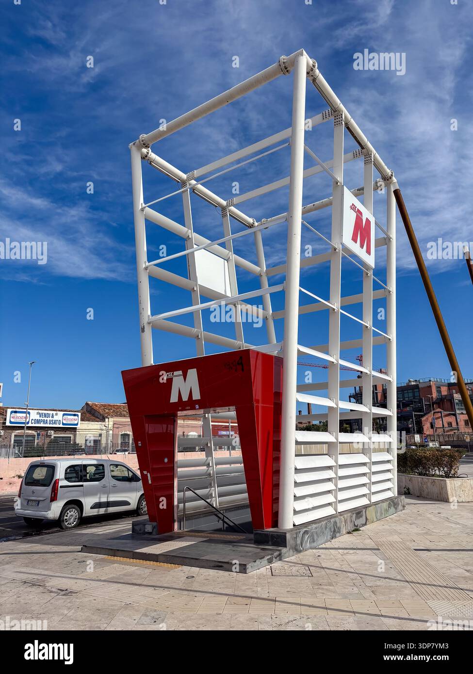 Catania Metro, Metropolitana di Catania. Entrance structure featuring ...