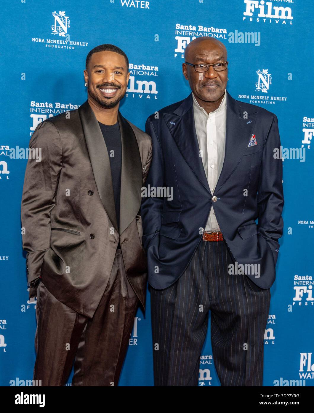 Michael B. Jordan (Honoree) and Delroy Lindo (Presenter) on the carpet ...
