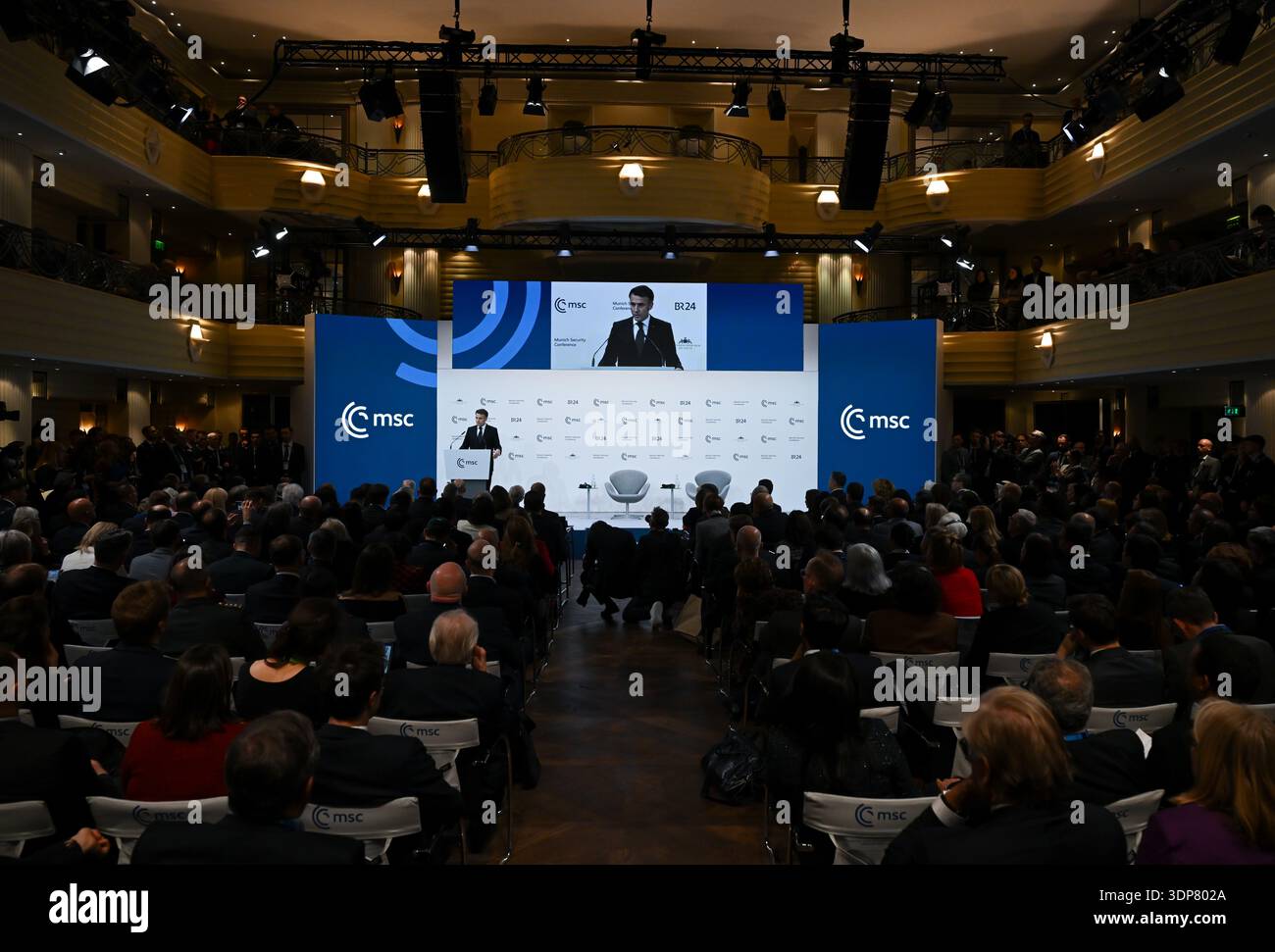 13 February 2026, Bavaria, Munich: Emmanuel Macron, President of France ...
