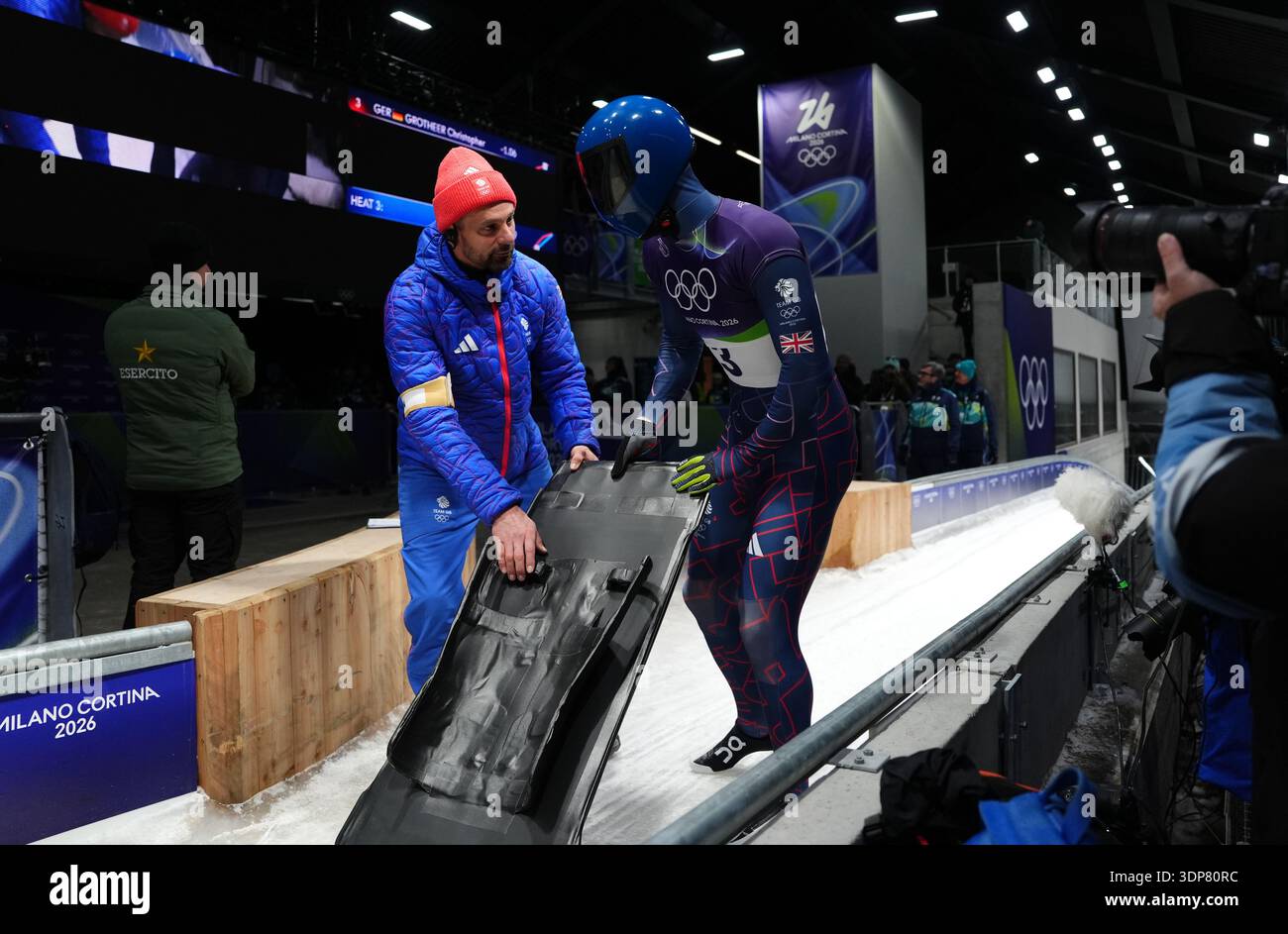 Great Britain's Marcus Wyatt after heat three of the men's Skeleton at ...