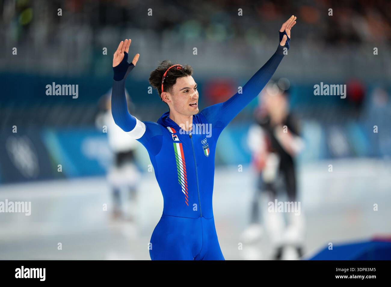 Riccardo Lorello (3-I) of Italy reacts after competing in the Men’s ...