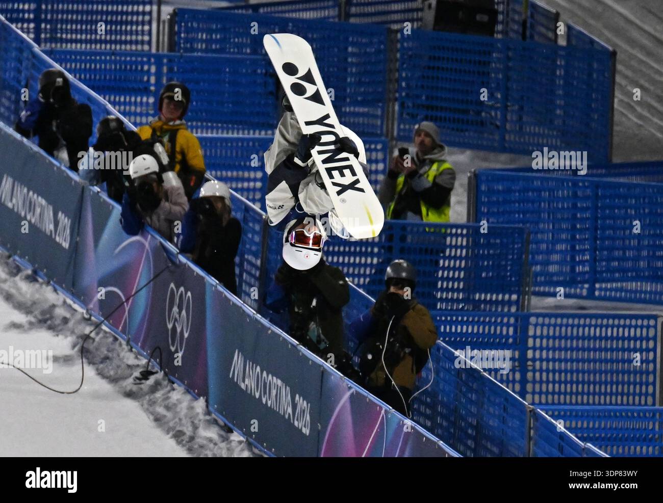 HIRANO Ruka of Japan attempts a trick during the men's snowboard ...