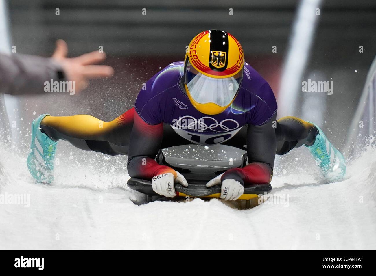 Germany's Christopher Grotheer arrives at the finish during a men's ...