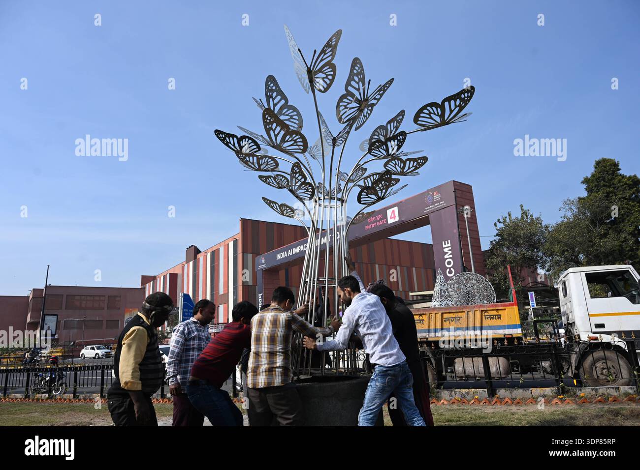 NEW DELHI, INDIA - FEBRUARY 13: Beautification work and final ...