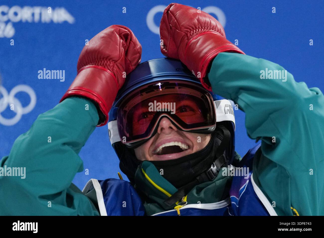 Australia's Scotty James reacts during the men's snowboarding halfpipe ...