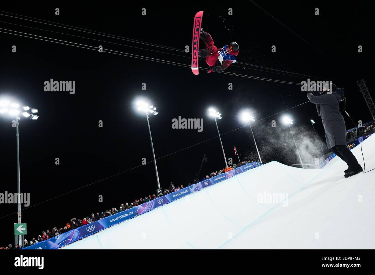 China's Wang Ziyang competes during the men's snowboarding halfpipe ...