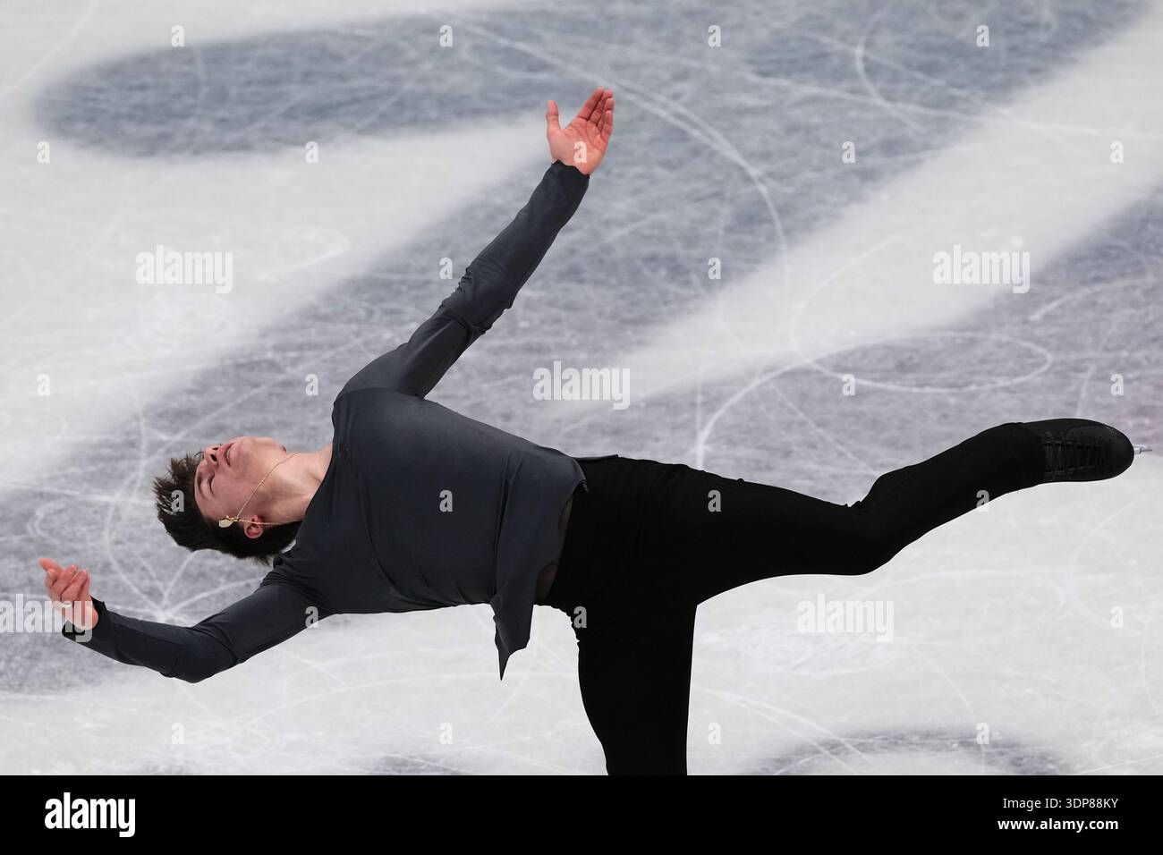 Maxim Naumov of the United States competes during the men's free skate ...