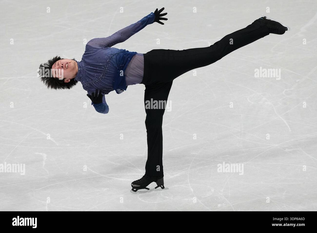 Jin Boyang of China competes during the men's free skate program in ...