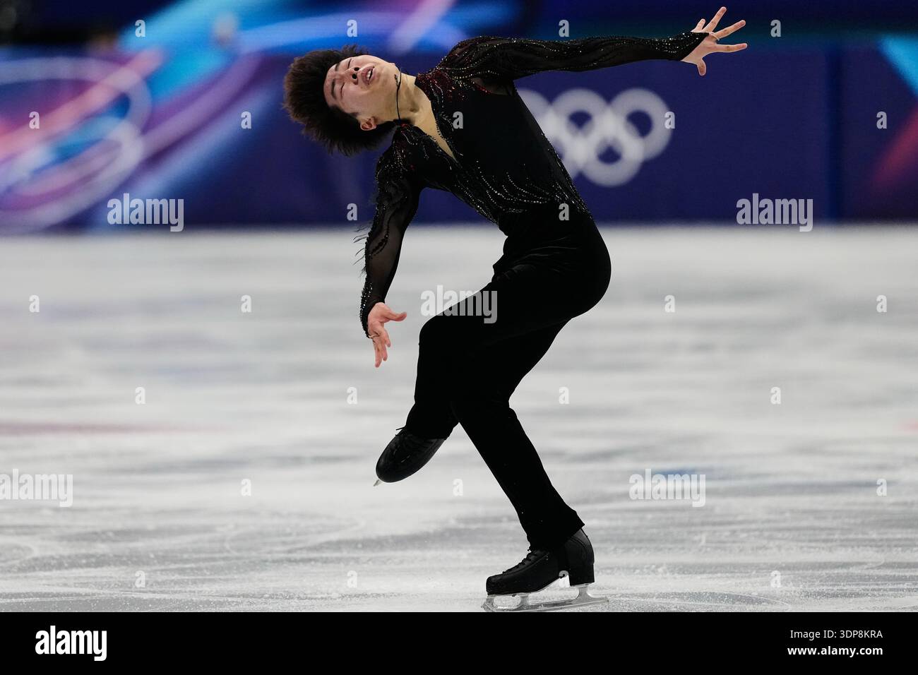 Shun Sato of Japan competes during the men's free skate program in ...