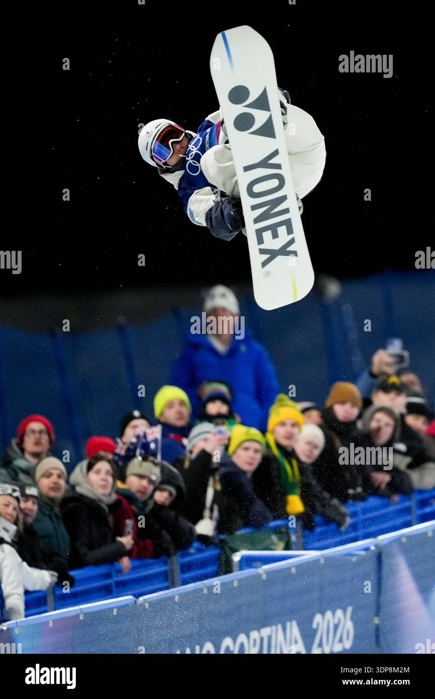 Japan's Ruka Hirano competes during the men's snowboarding halfpipe ...