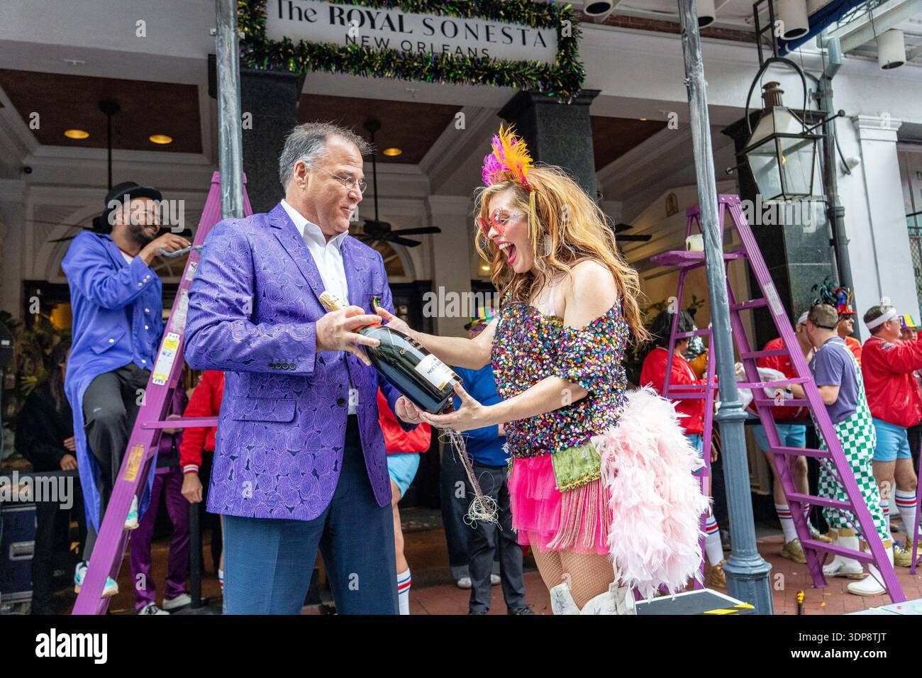 Royal Sonesta General Manager David Bilbe, left, presents 2026 winner ...